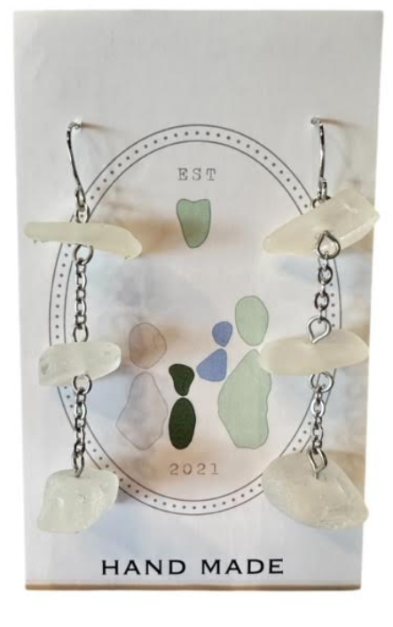 3 Tier Sea Glass Drop Earrings – Bottoms Up Boutique
