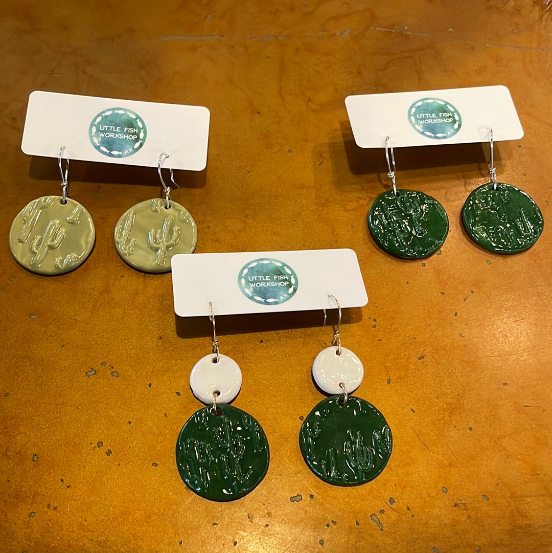 Large Ceramic Cactus Earrings – Bottoms Up Boutique
